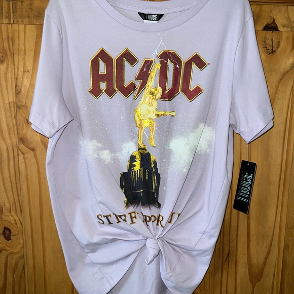 TRUCE | Shirts & Tops | Girls Acdc Purple Graphic Tshirt Sz 6 Nwt ...